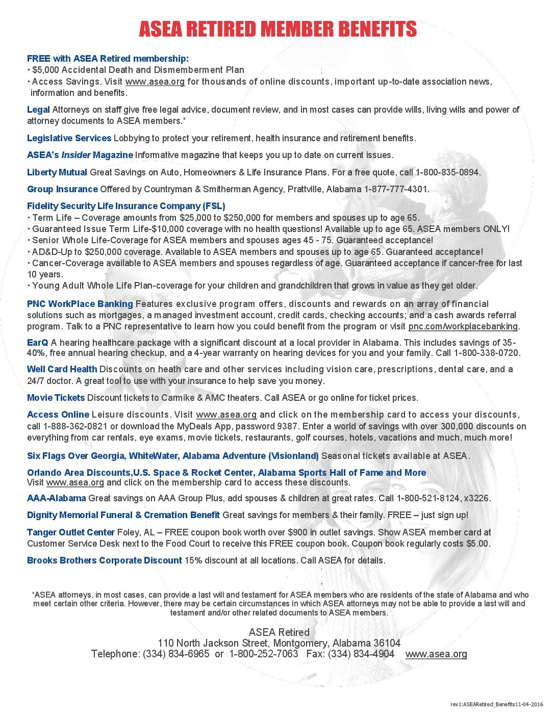 2017retiree benefit sheet | ASEA